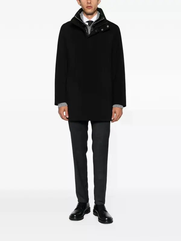 MONTECORE High-neck Zip-up Coat - Black