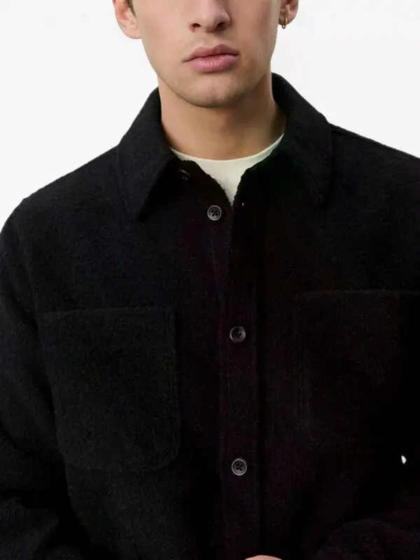 LES DEUX Bouclé Patch-pocket Shirt Jacket