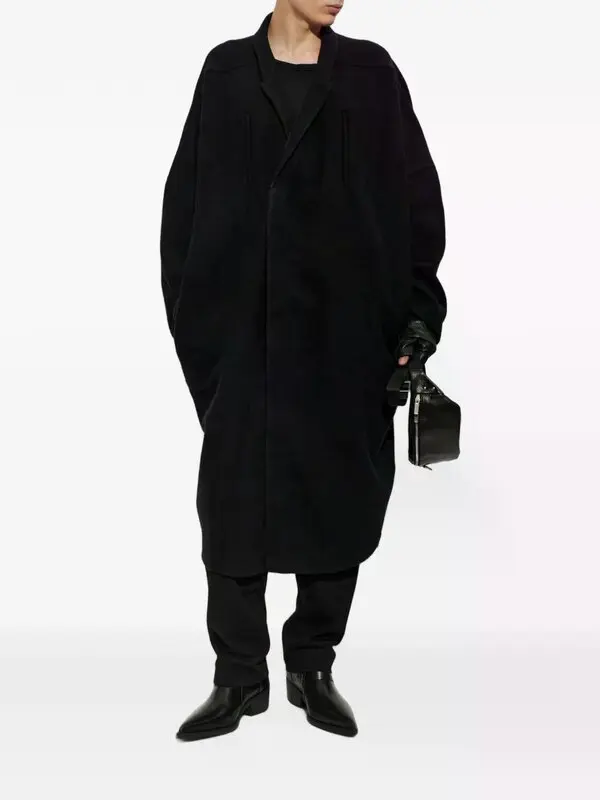 Rick Owens Poiret Wool Coat - Black