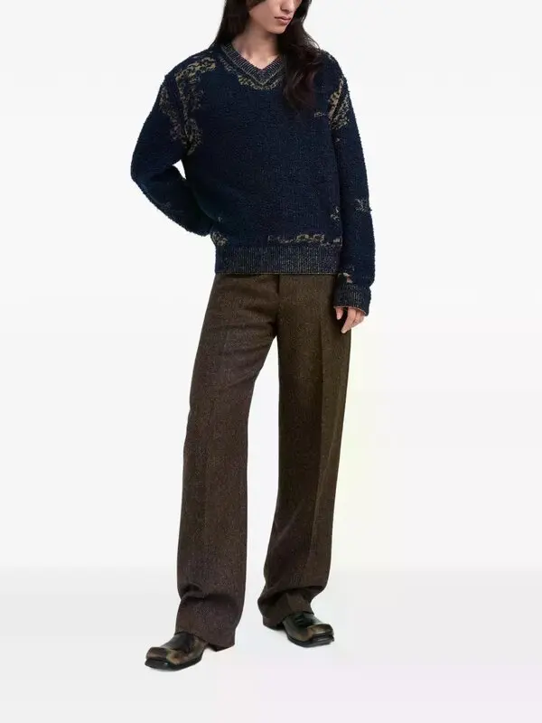 MAISON MARGIELA V-neck Sweater - Blue