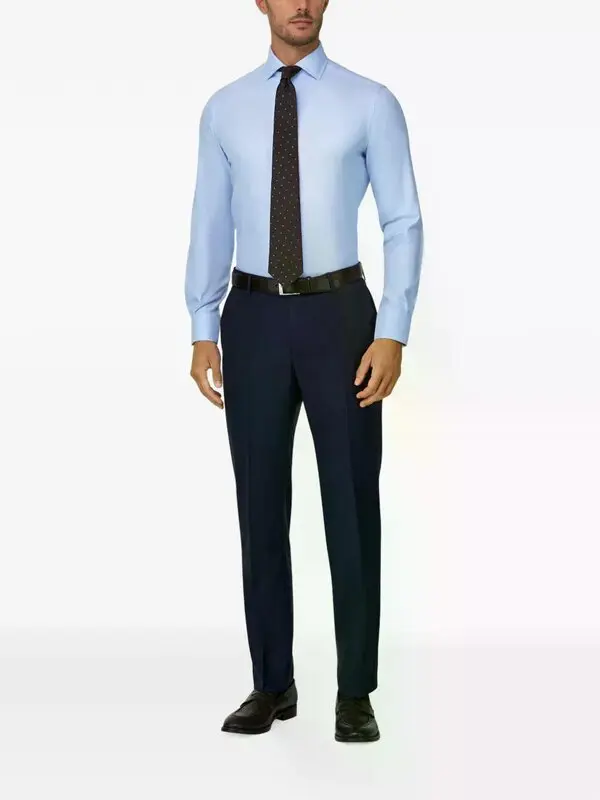 Boggi Milano Shirt In Cotton Dobby Regular-fit