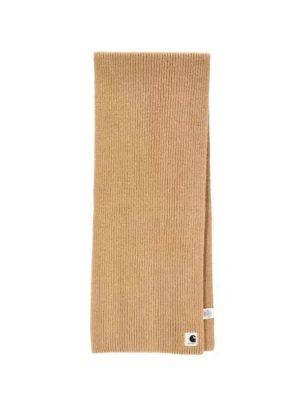 Carhartt Work In Progress Mira Ribbed-knit Logo-patch Scarf - Brown