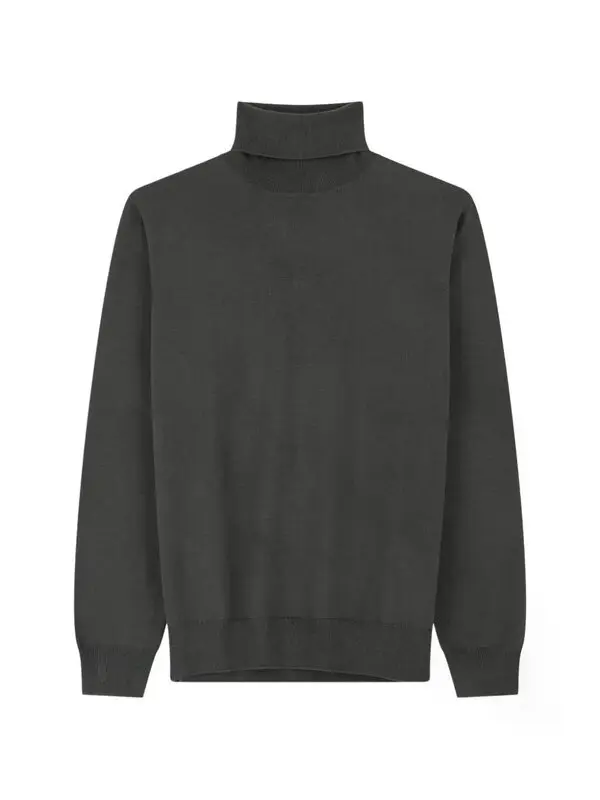 Boggi Milano Turtleneck Jumper In Extrafine Merino-wool - Grey