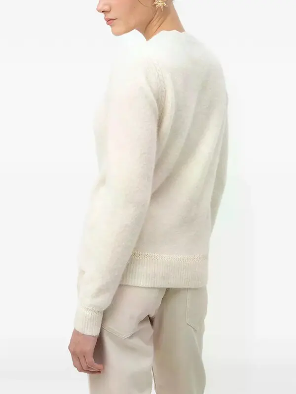 MARANT ETOILE Scalloped-edge Pointelle-trim Cardigan