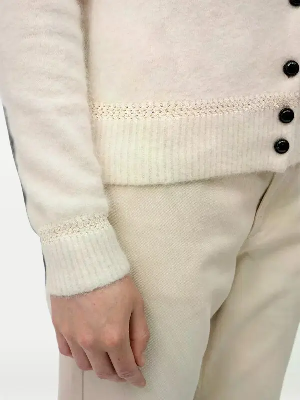 MARANT ETOILE Scalloped-edge Pointelle-trim Cardigan