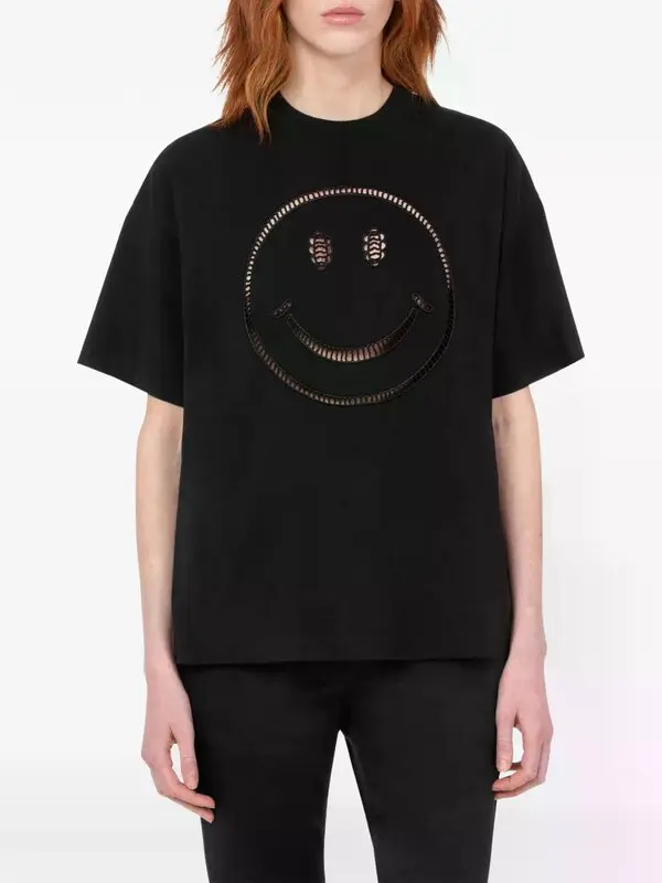 Moschino X Smiley Laser-cut T-shirt