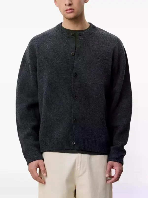 LES DEUX Logo-embroidered Button-up Cardigan