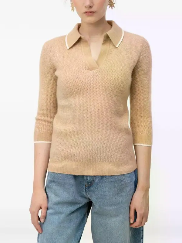 MARANT ETOILE Waffle-knit Three-quarter Sleeve Sweater