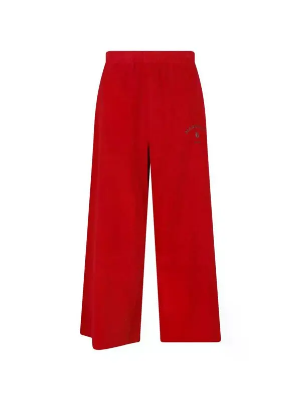 MAISON MARGIELA Brushed Fleece Cotton Sweatpants - Red
