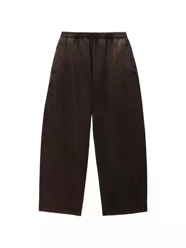 Alexander Wang Mid-rise Oversized Sweatpants W/ All-over Hotfix - Brown