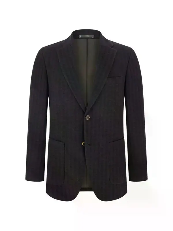 Boggi Milano Blazer Herringbone In Cotton And Wool B Jersey