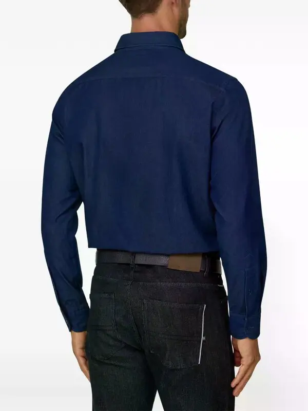 Boggi Milano Shirt In Cotton Denim Regular-fit