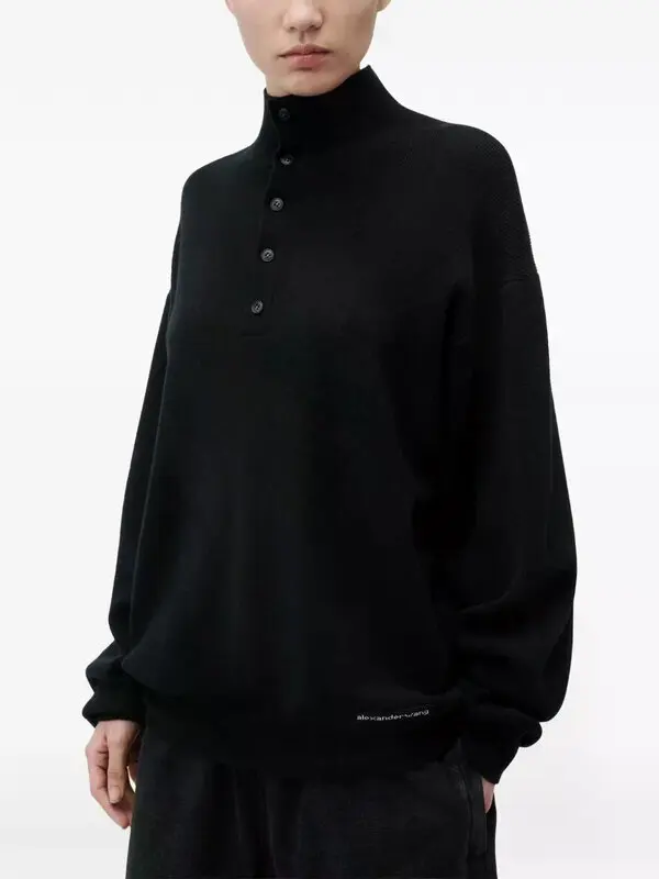 Alexander Wang Logo-embroidered Sweatshirt - Black