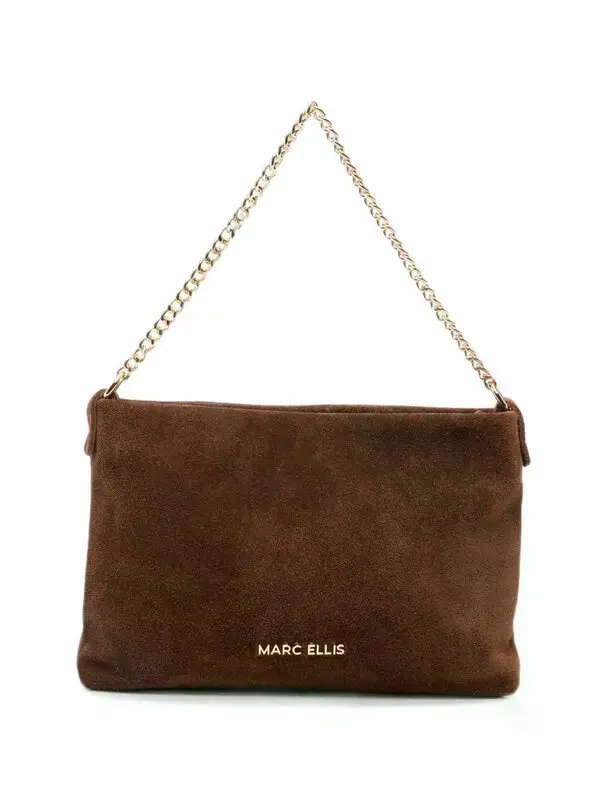 MARC ELLIS Ester Cm Suede Logo-lettering Shoulder Bag