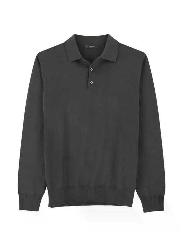 Boggi Milano Knitted Polo Shirt In Merino