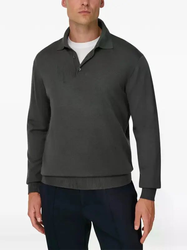 Boggi Milano Knitted Polo Shirt In Merino