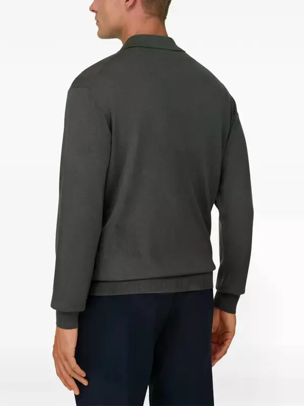 Boggi Milano Knitted Polo Shirt In Merino
