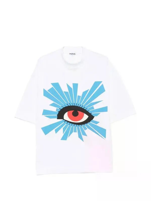 HOUSE OF ERRORS Graphic-print High-neck T-shirt - White
