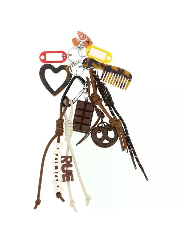 RUE MADAM PARIS Multi-charm Keyring - Brown