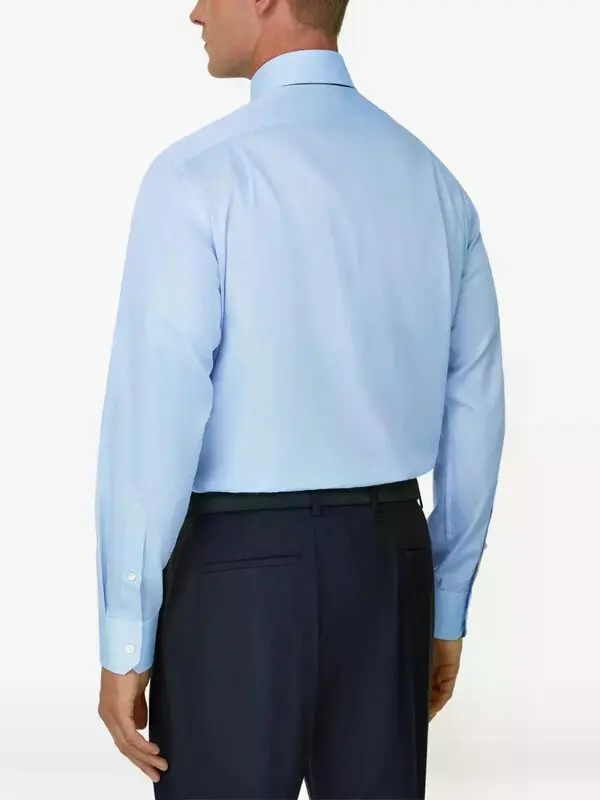 Boggi Milano Herringbone Cotton Muslin Shirt Regular Fit