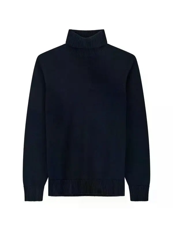 Boggi Milano Turtleneck Jumper In Extrafine Merino Wool - Blue