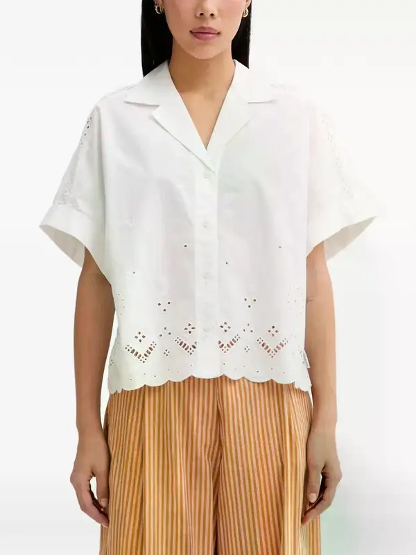 Marc O'polo Broderie-anglaise Scalloped Shirt - White