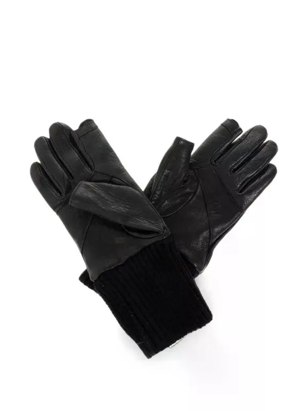 Rick Owens Ribbed-cuff Leather Gloves - Black