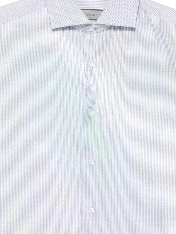 Canali Micro-check Long-sleeve Shirt
