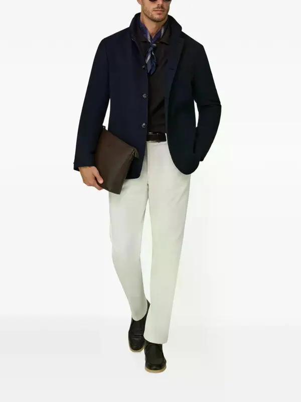 Boggi Milano Peacoat Padded In Wool Blend Mélange - Blue