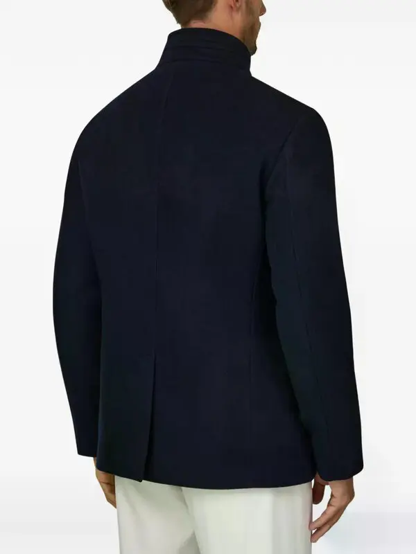 Boggi Milano Peacoat Padded In Wool Blend Mélange