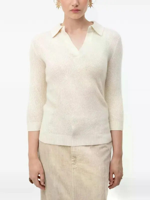 MARANT ETOILE Waffle-knit Polo-collar Sweater