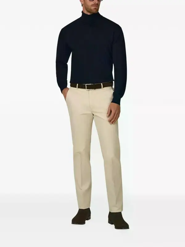 Boggi Milano Trousers In Stretch-cotton Tencel® Modal - Neutrals