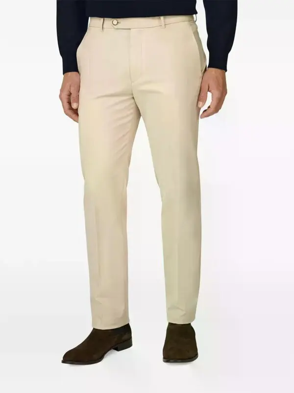 Boggi Milano Trousers In Stretch-cotton Tencel® Modal - Neutrals