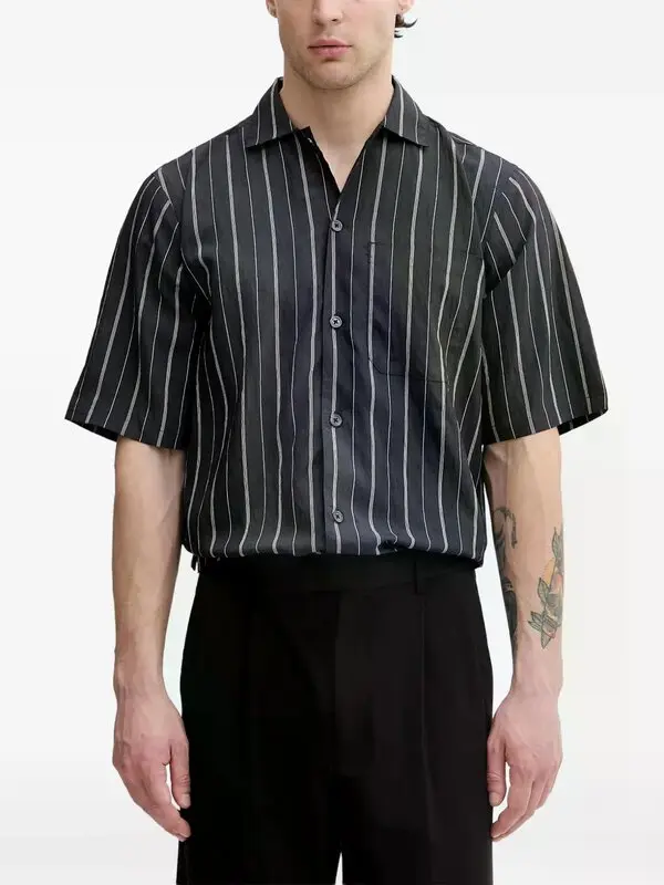 LINDBERGH Vertical-stripe Short-sleeve Shirt