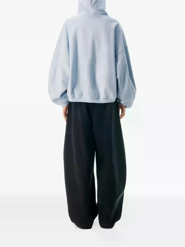 Alexander Wang Crystal Hotfix Oversized Zip-up Hoodie - Brown