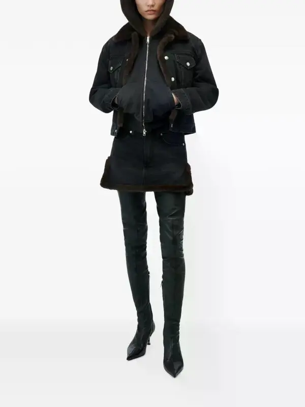 Alexander Wang Denim Jacket W/ Faux-mink Lining
