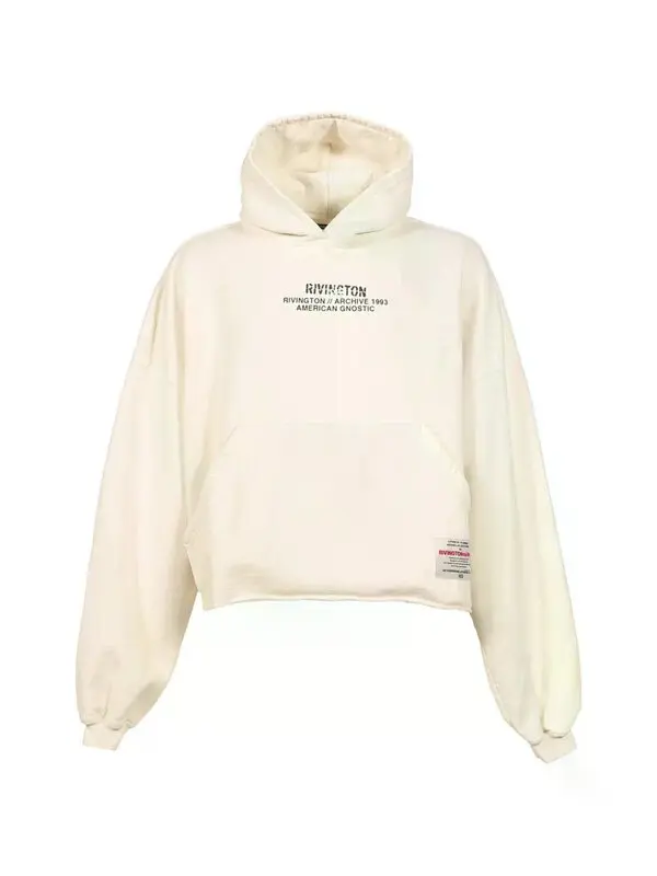 RRR123 Archive American Logo-print Cropped Hoodie