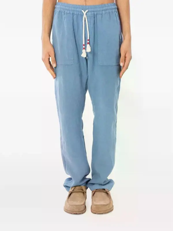 MC2 SAINT BARTH Calais Linen Tapered Trousers - Blue