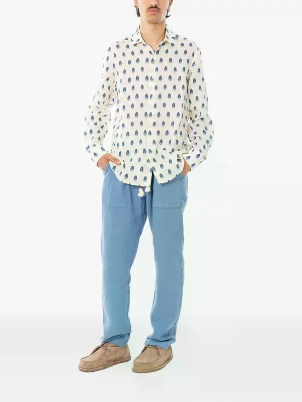 MC2 SAINT BARTH Calais Linen Tapered Trousers