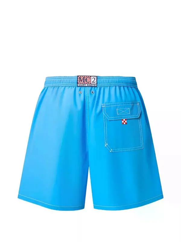 MC2 SAINT BARTH Patmos Flap-pocket Contrast-stitching Swim Shorts