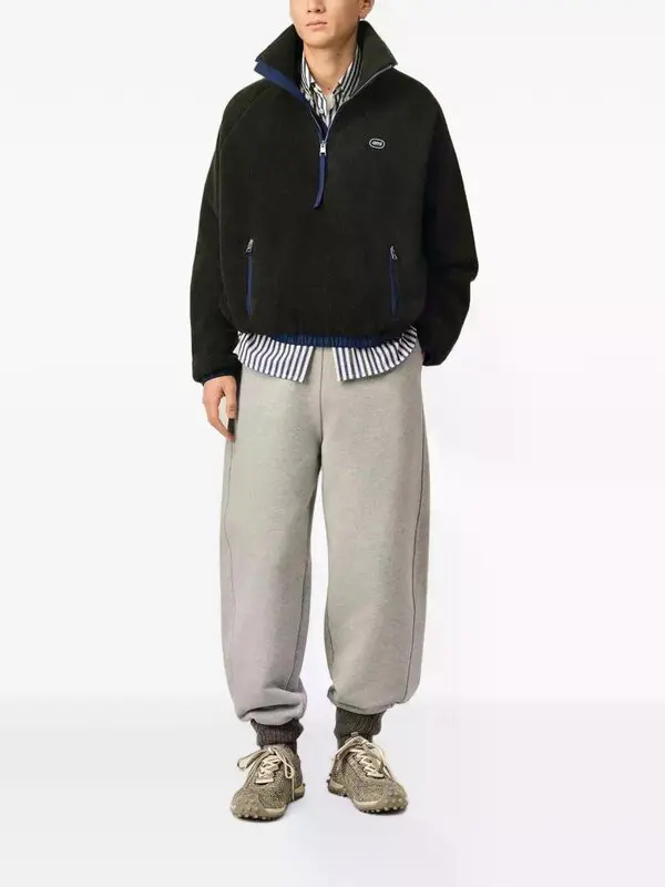 AMI Paris Cotton Track Pants With Heritage Label - Grey