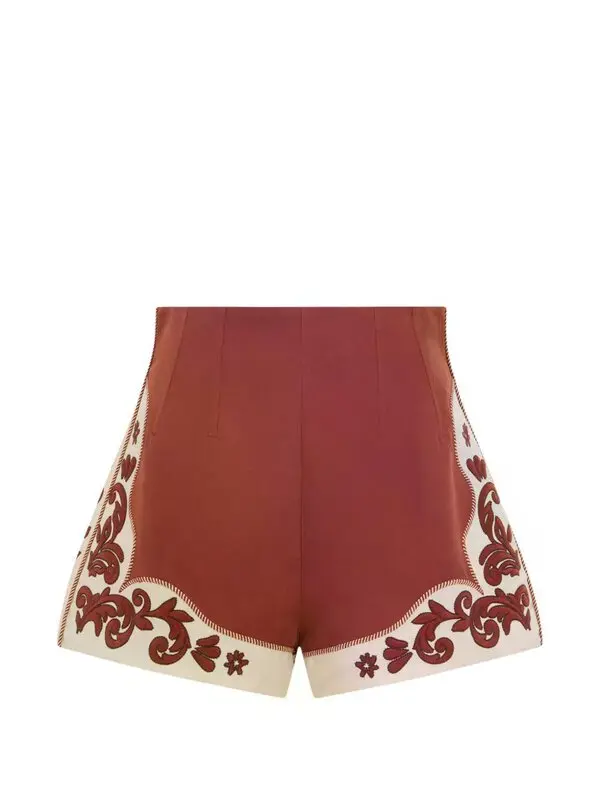 ALEMAIS Duke Embroidered Mini Shorts - Orange