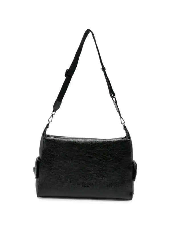 ERMANNO FIRENZE Crinkled-leather Crossbody Bag - Black