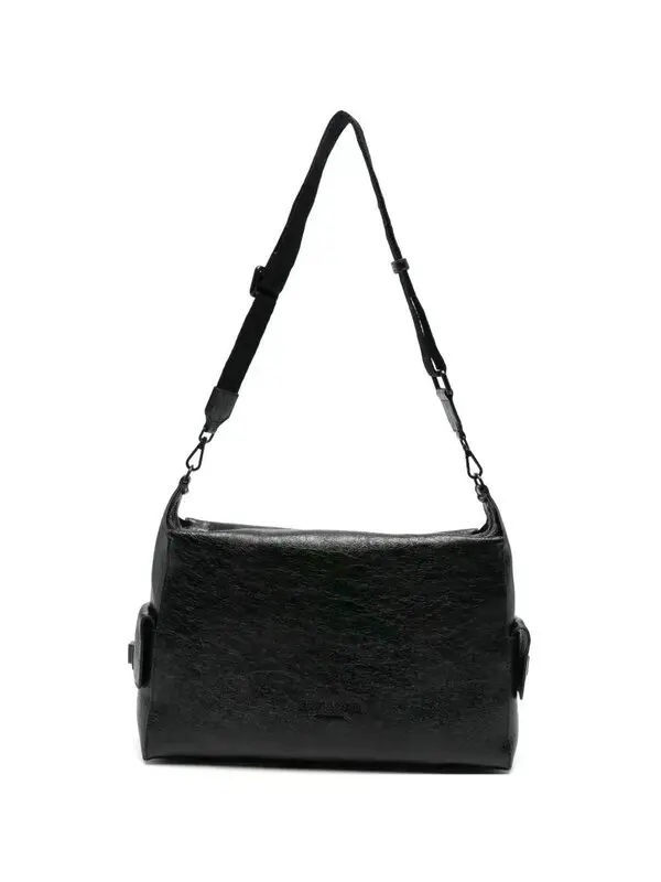 ERMANNO FIRENZE Crinkled-leather Crossbody Bag - Black