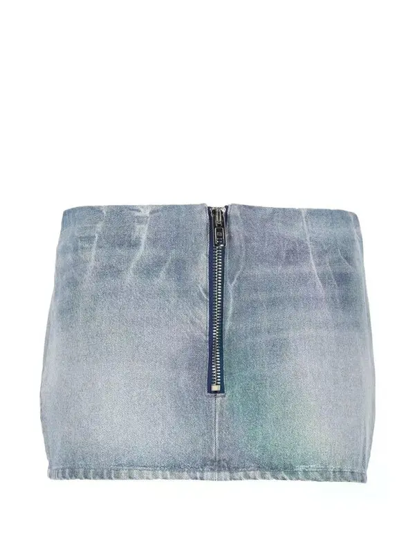 Alexander Wang Glazed Denim Mini Skirt - Blue