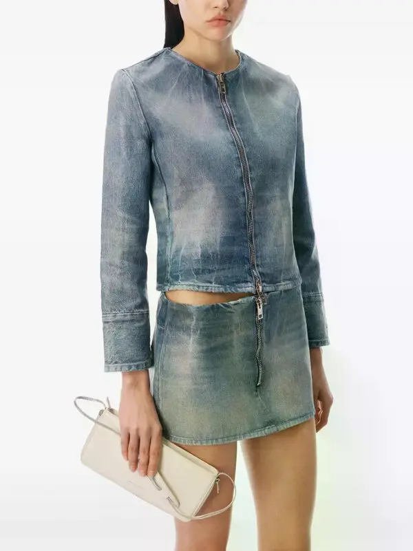 Alexander Wang Glazed Denim Mini Skirt