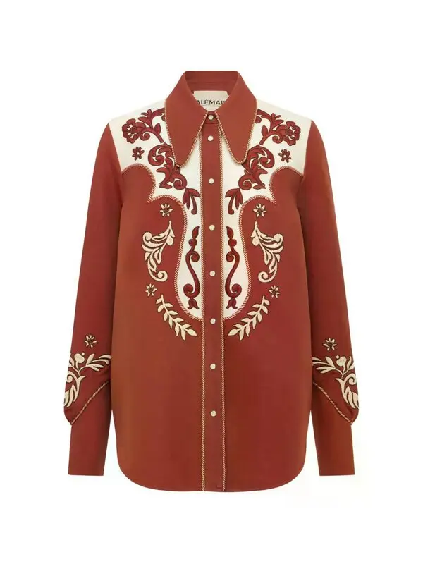 ALEMAIS Duke Embroidered Shirt - Orange