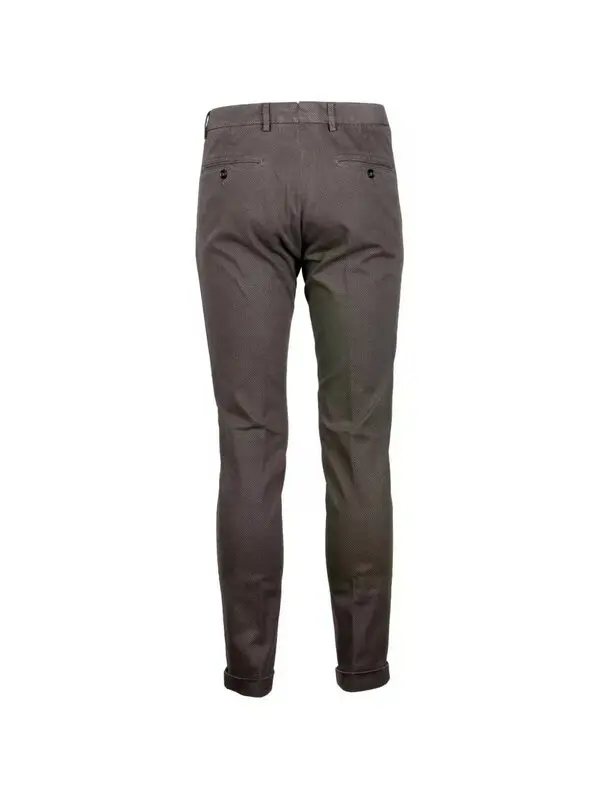 B SETTECENTO Micro-patterned Tailored Trousers - Grey