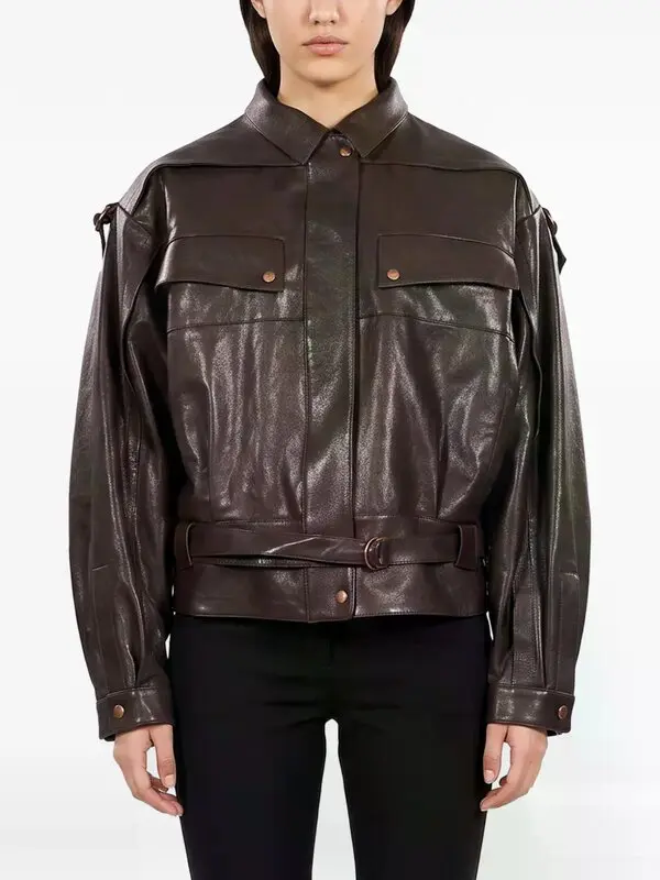 Magda Butrym Belted Panelled Jacket - Brown