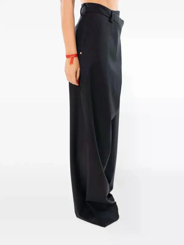 WHITE SAND Asymmetric Wrap-front Trousers